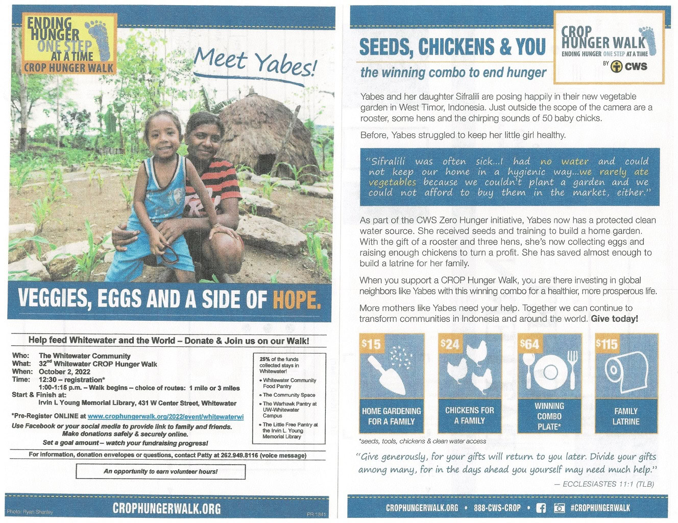 32nd Whitewater CROP Hunger Walk - THIS Sunday; Versión en español ...
