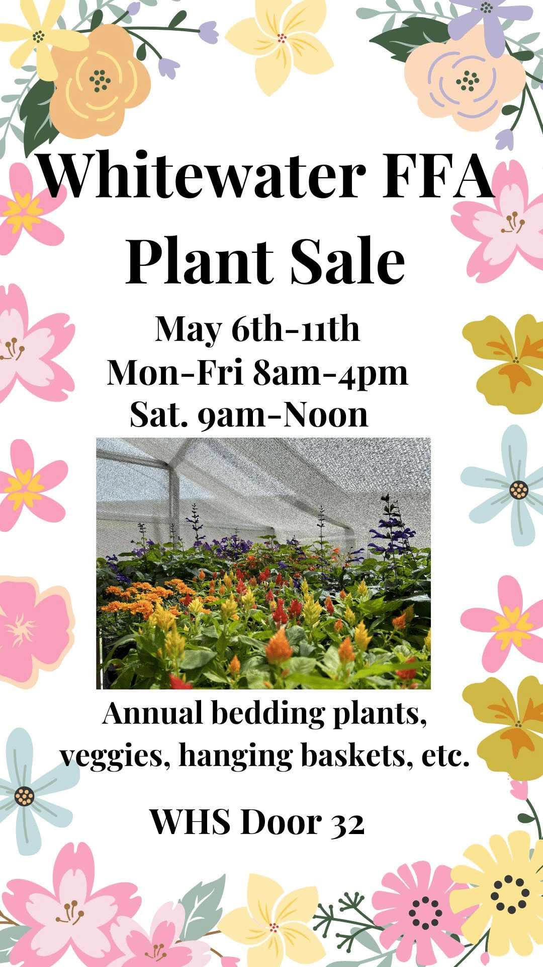 FFA Plant Sale at WHS Greenhouse Through Sat. - Whitewater Banner