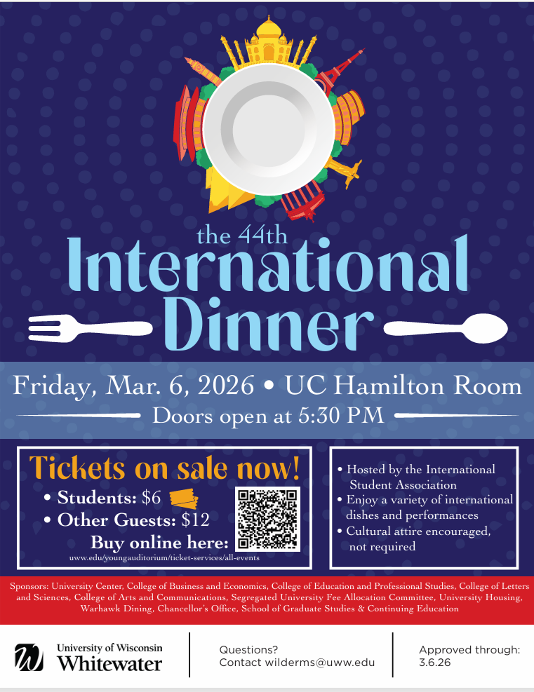 44th International Dinner at UW-W: Tickets on sale - Whitewater Banner